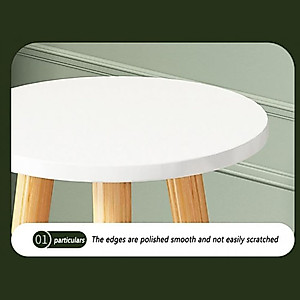 IOEDHW 27”Round Plant Stand, Classic Wood Flower Stand Stool, Plant Stand Flower Pot Holder, Wooden Stool For Indoor Plants, Garden Patio Rack Display Shelf Holds For Succulents, Cacti, Herbs