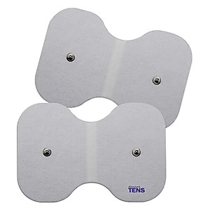 TENS Electrodes, 2 Premium Quality 4 inch x 6 inch Dual Self Adhesive Electrodes for TENS Units, Snap Butterfly TENS Unit Electrodes, Discount TENS Brand