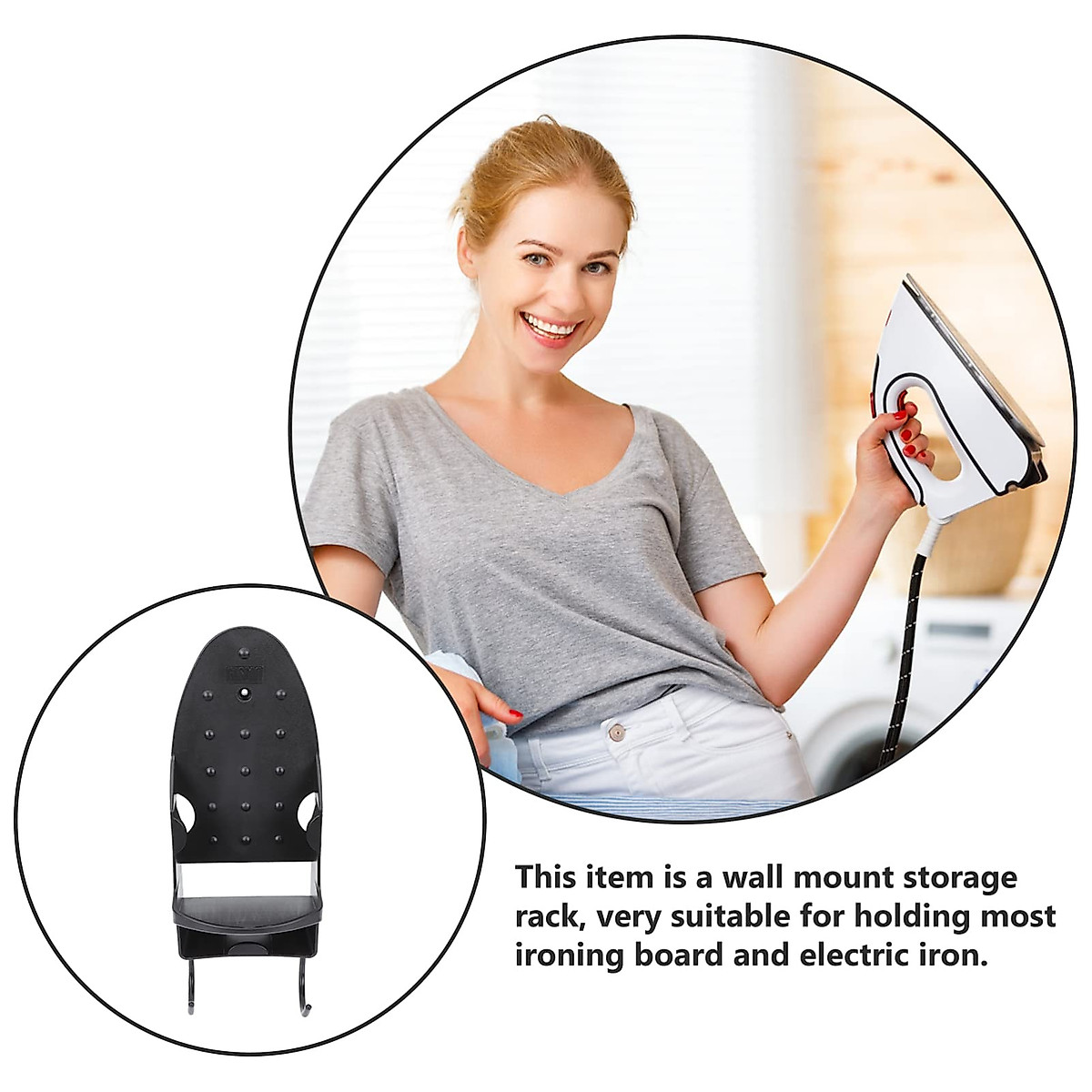 Iron Storage Rack Electric Iron Hanger Ironing Board Shelf Two-in-one Iron Holder Ironing Board Rack Iron Holder Wall Mount Ironing Board Hanger Electric Iron Holder