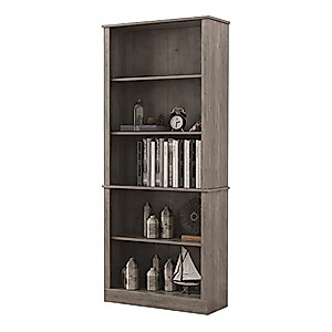 Realspace® Peakwood 71" H 5-Shelf Bookcase, Smoky Brown