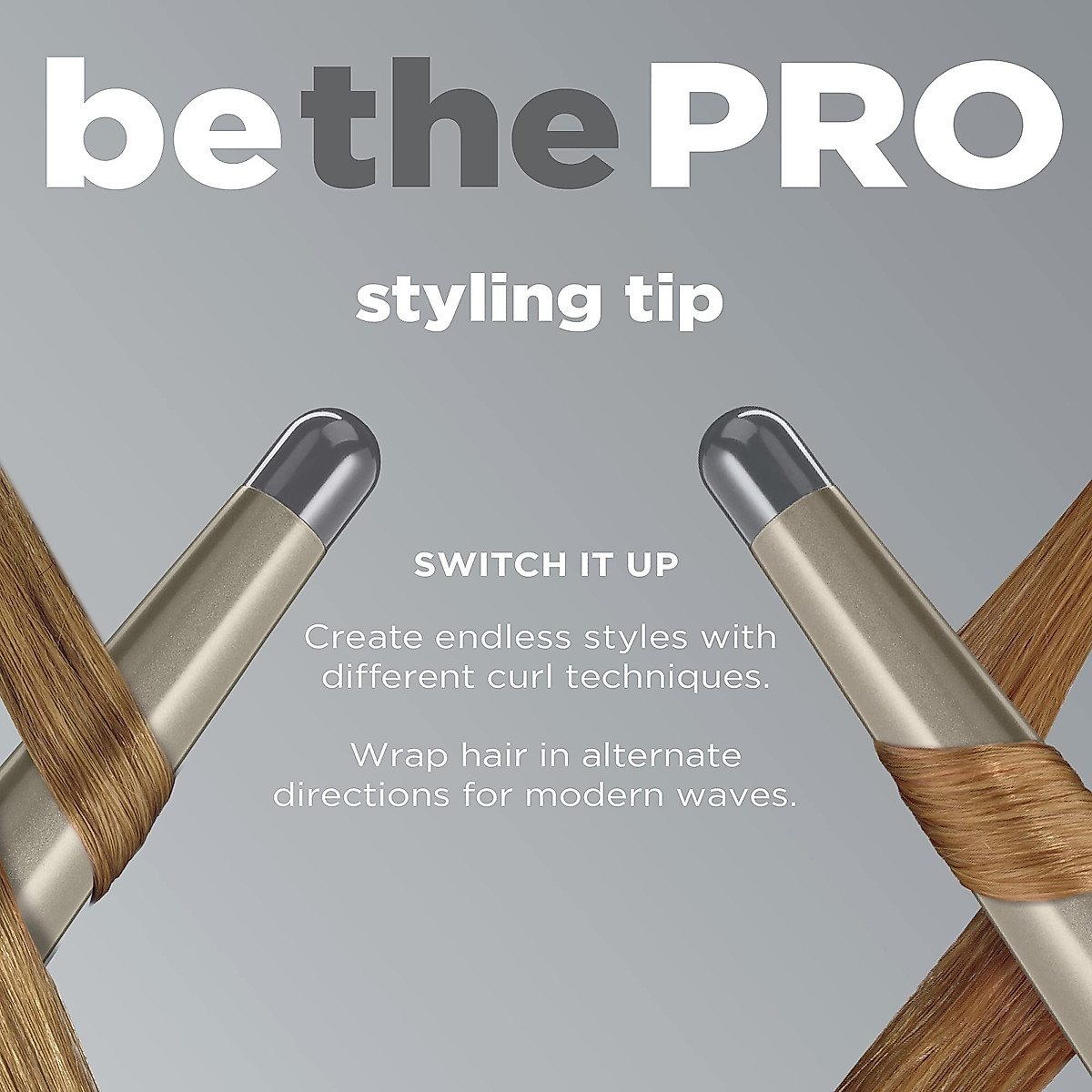 INFINITIPRO BY CONAIR Tourmaline Ceramic 1 1/4-Inch to 3/4-Inch Curling Wand, Tapered wand produces beachy waves , Metallic Grey