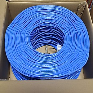 Premiertek 1000Ft Cat6 23AWG UTP Solid 4-Pairs Network Ethernet LAN Cable Bulk Blue (CAT6-CCA-1KFT-BL)