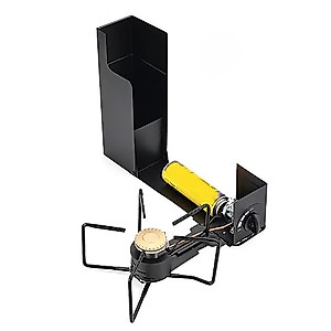 Folding Camping Cassette Stove Portable Camp Gases Burner Butane Stove 2400W with Electronic Ignition for Outdoor Cooking Picnic (Color : Black)