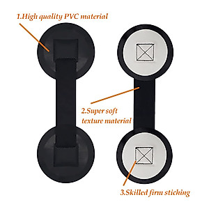2 PCS PVC Strap Armrest for PVC Inflatable Boat, Raft, Dinghy, Kayak, Canoe, Surfboard,SUP seat Strap Patch with Handle (Black)