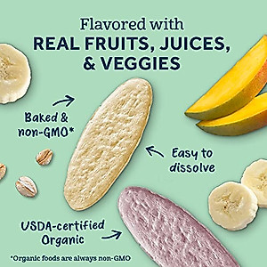 Gerber Snacks for Baby Teethers, Organic Gentle Teething Wafers, Blueberry Apple Beet, 1.7 Ounce, 12 Count Box (Pack of 6)