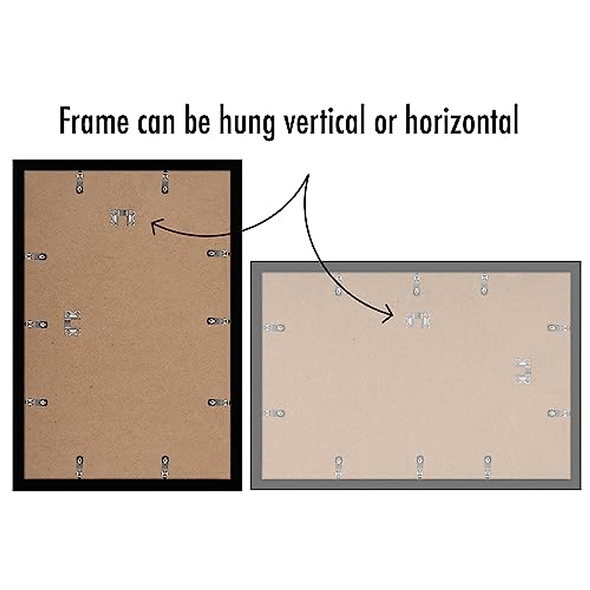 Americanflat 12x18 Picture Frame in Black - Set of 2 - Use as 11x17 Picture Frame with Mat or 12x18 Frame Without Mat - Includes Sawtooth Hanging Hardware for Horizontal or Vertical Display