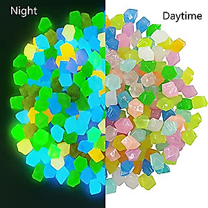 BallHull 1.4cm Decoration Fish Tank Gravel, Rocks Glowing in The Dark for Fish Turtle Tanks, Gardens, Flower Pots, 300 Pcs.