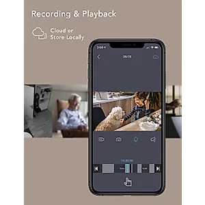 nooie Pet Camera with SD Card, Indoor 360 Security Cameras WiFi, Dog Cam with Phone App, AI Motion Tracking and Sound Detection, 1080P Night Vision Two-Way Audio for Pets Dog Cat Monitoring