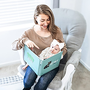 RubyRoo Baby Memory Book - Milestone Keepsake Baby Photo Album - First 5 Years Scrapbook Journal for Baby Boy or Girl - Pregnancy Gift for Baby Shower, Newborn Gender Neutral Record Book - Woodland