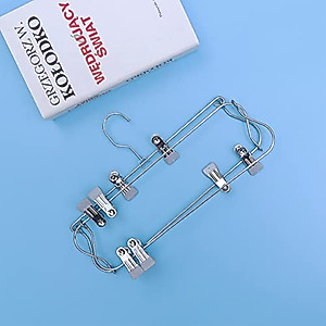 Cabilock Metal Hangers Clo Jeans Trousers Foldable Hangers Pants Clothes Hanging Rack Multifunctional Scarves Metal Skirt Multiple with Clip Wardrobe Organizer for Swing Layers Multi Hanger
