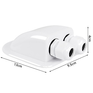 PNGKNYOCN ABS Solar Double Cable Entry Gland IP68 Waterproof,Cable with Maximum Outer Diameter of 8mm is Allowed to Pass Through,for Solar Project on Rv, Campervan, Boat (White)