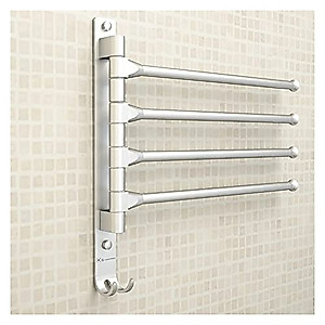 Towel BAR Rack Towel Shelfs,Space Aluminum Rotate Towel Rack Bathroom Towel Hanging Rod Bathroom Towel Rack Activity Towel Bar/C (Color : C)