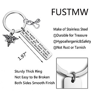 FUSTMW LPN Licensed Practical Nurse Gifts Medical Caduceus Keychain Stethoscope Charm LPN Gift Medical Students Gift Nurse Graduation Gift (silver) …