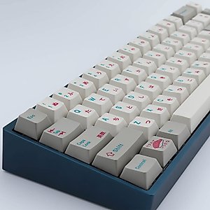 Hyekit PBT Keycaps 124 Keys Sushi Custom Keycaps Dye-Sublimation 7U and 6.25U Spacebar Keycap Set Cherry Profile for Cherry Gateron MX Switches Mechanical Keyboard US Layouts