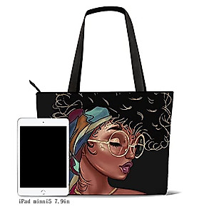 Women Tote Bag Shoulder Handbag African American Melanin Poppin Oxford Large Capacity Work Fit