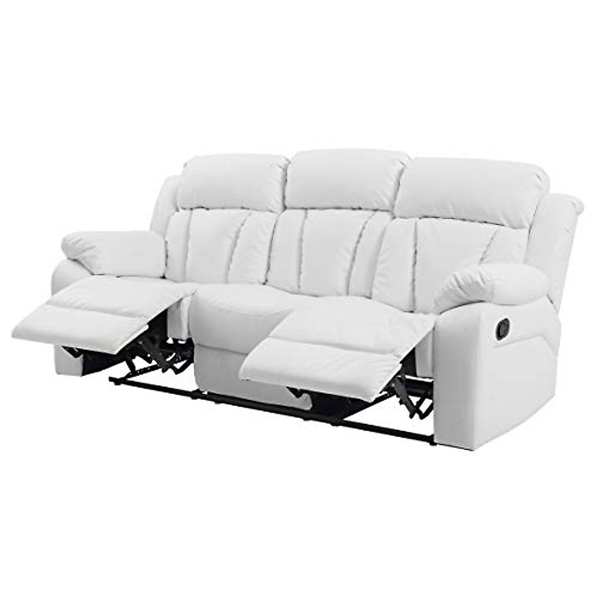Glory Furniture Reclining Sofa White Faux Leather