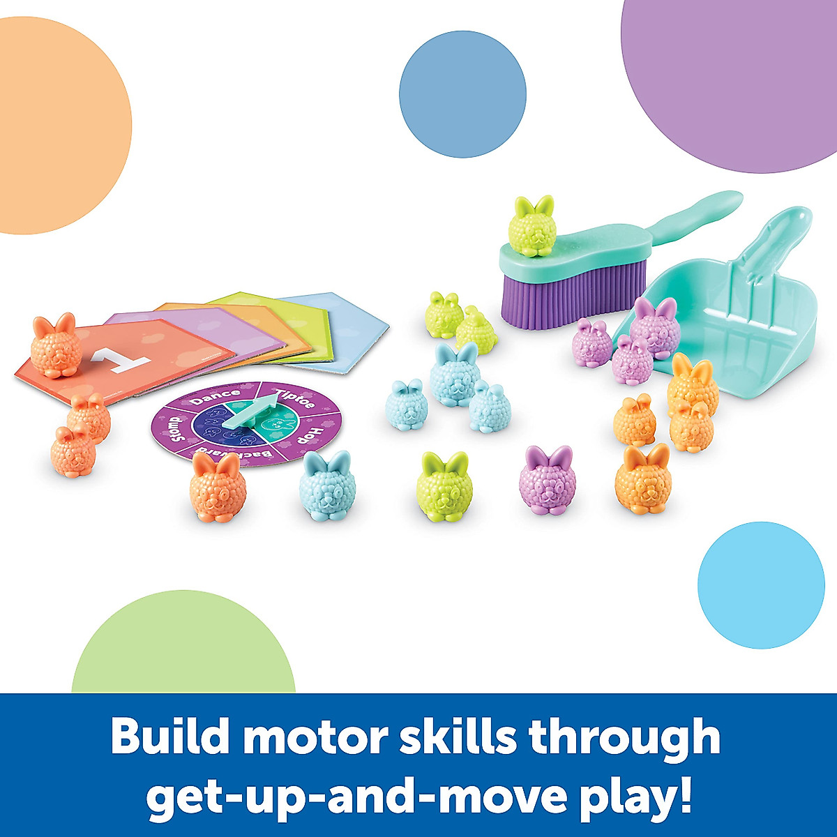 Learning Resources Count & Clean Dust Bunnies, Toddler Activities, Educational Toys Set, Color Teaching Toys, 29 Pieces, Age 3+
