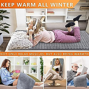 OCSOSO Large Heating pad for Back Pain Relief, 20" X 40" Sittable & Reclinable XXX-Large Heating Pads for Knee, Neck, Shoulder & Menstrual Cramps, Full Body Electric Heated Pad with Auto Shut Off