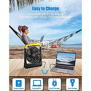 8-inch 10400mAh Battery Operated Fan(up to 28Hrs work time) - Portable Fan Rechargeable - USB Personal Desk Fan - Battery Powered Fan use for Bedroom, Desktop, Table, Office, Camping, and Outdoor