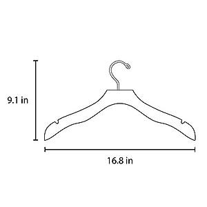 Classic Wood Bridal Dress Hangers - Natural Finish (10-Pack)