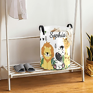 Custom Laundry Basket Name Pattern Laundry Basket Personalized Collapsible Laundry Hamper with Name Dirty Clothes Storage Basket with Handles (Multi29)