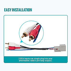 NuIth Car Radio Wiring Harness with RCA Plug Compatible with Selected 2003-2013 Ford/Lincoln/Mercury Vehicles, 24+8 Pin w/RCA Input Radio Wire Harness Adapter to Subwoofer Input Connector
