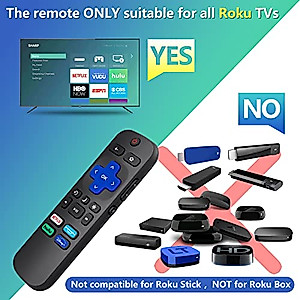 LOUTOC Universal TV Remote for All Roku TV,Replacement for TCL Roku/for Hisense Roku/for Sharp Roku TV,TV Remote with Netflix Disney+/Hulu/Prime Video