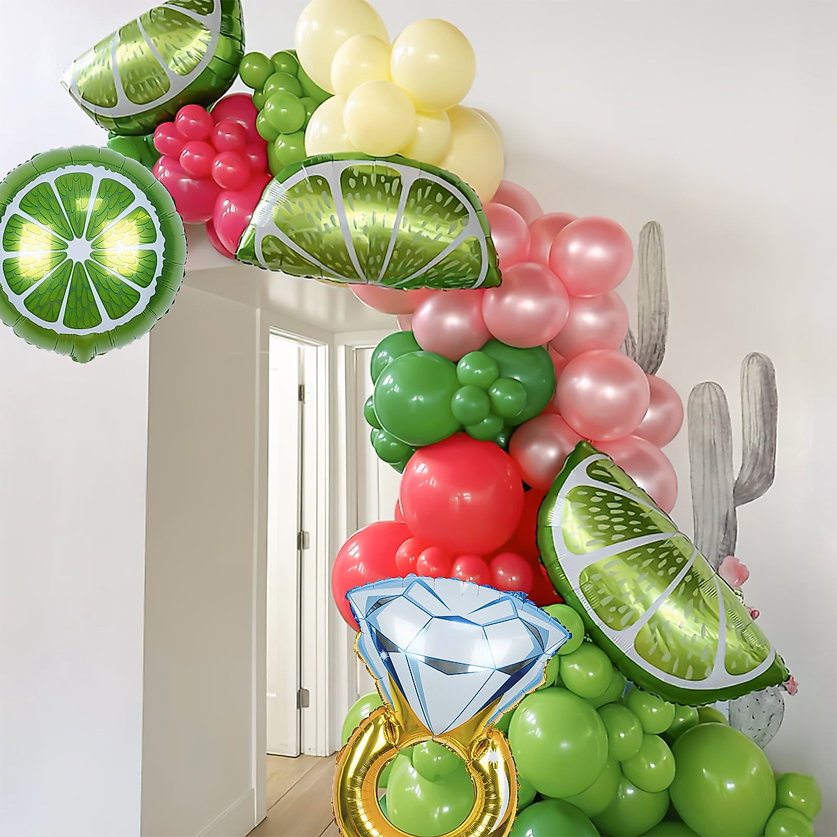 Generic Bachelorette Party Decorations, 18"" 10"" 5"" Bachelorette Balloon Arch with Lemon Ring Balloons for Bridal Shower Girls Birtdhay Mexican Fiesta Bachelorette Party Decorations