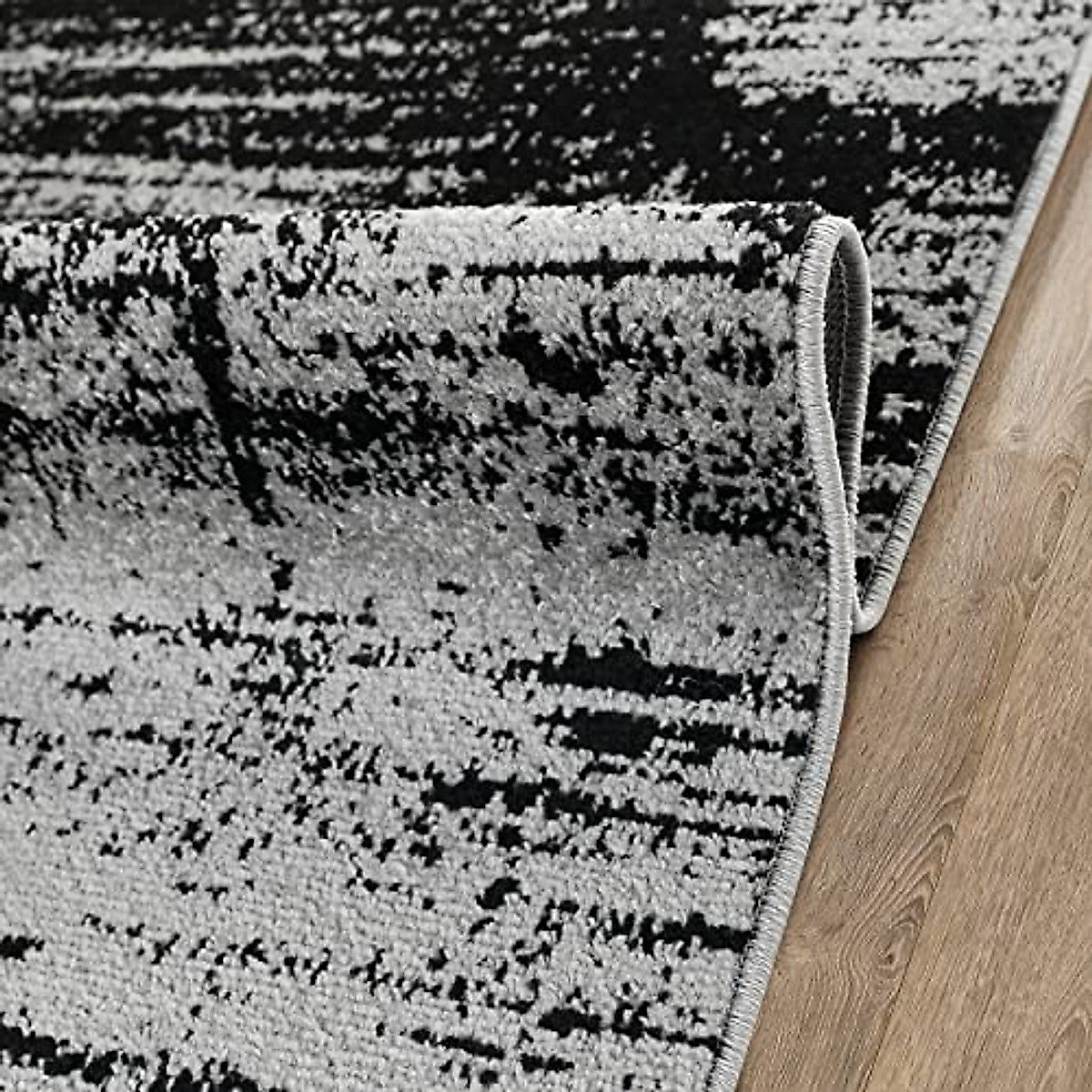 Antep Rugs Abstract 2x3 Modern Indoor Area Rug Amg045 (Black, 2' x 3')