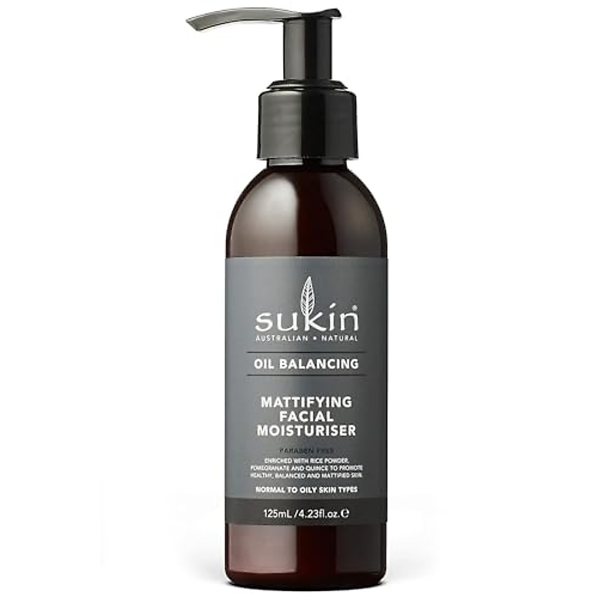 Sukin Oil Balancing Mattifying Facial Moisturizer with Pump, 4.23 Ounce