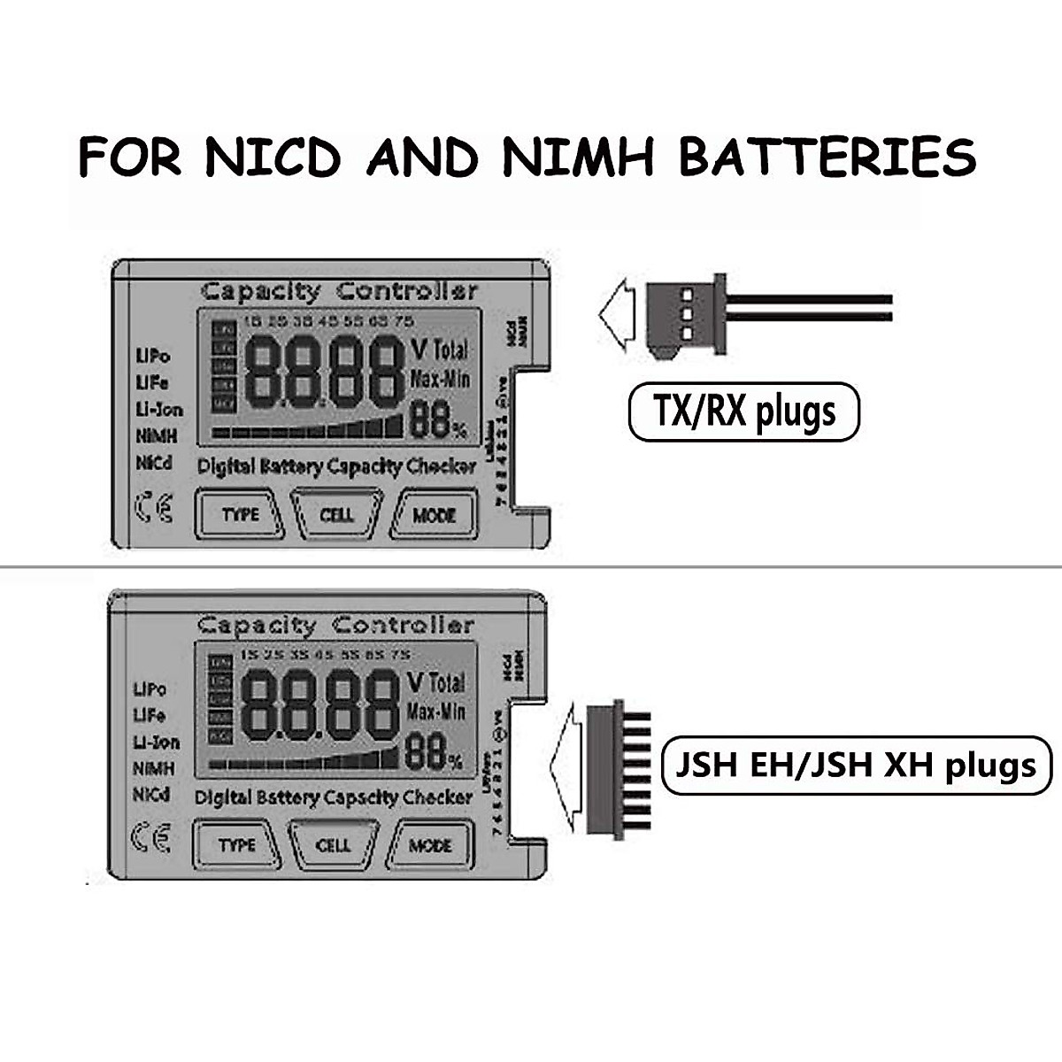 FLY RC Cellmeter 7 Digital Battery Capacity Checker Controller Tester Voltage Tester for LiPo Li-ion NiMH Nicd Battery