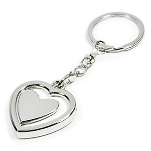 Elechobby Photo Keychain Keyring Picture Frames Commemorative Keychains (Silver Heart), Medium