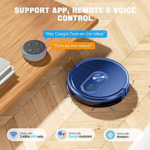 Robot Vacuum and Mop Combo, 2 in 1 Mopping Robotic Vacuum with Schedule, App/Bluetooth/Voice, Max Suction 3200Pa, Self-Charging Robot Vacuum Cleaner, Slim, Ideal for Pet Hair, Hard Floor, Carpet