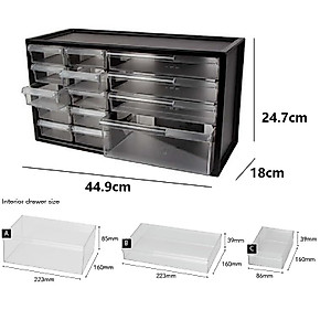AmeriCan Goods Dental Cabinet Storage Bin Benchtop Cabinets 14 Drawer Unit Bin ideal Organizer for Dental Supply, Med Cabinets, School, Garage & ect. (Black)