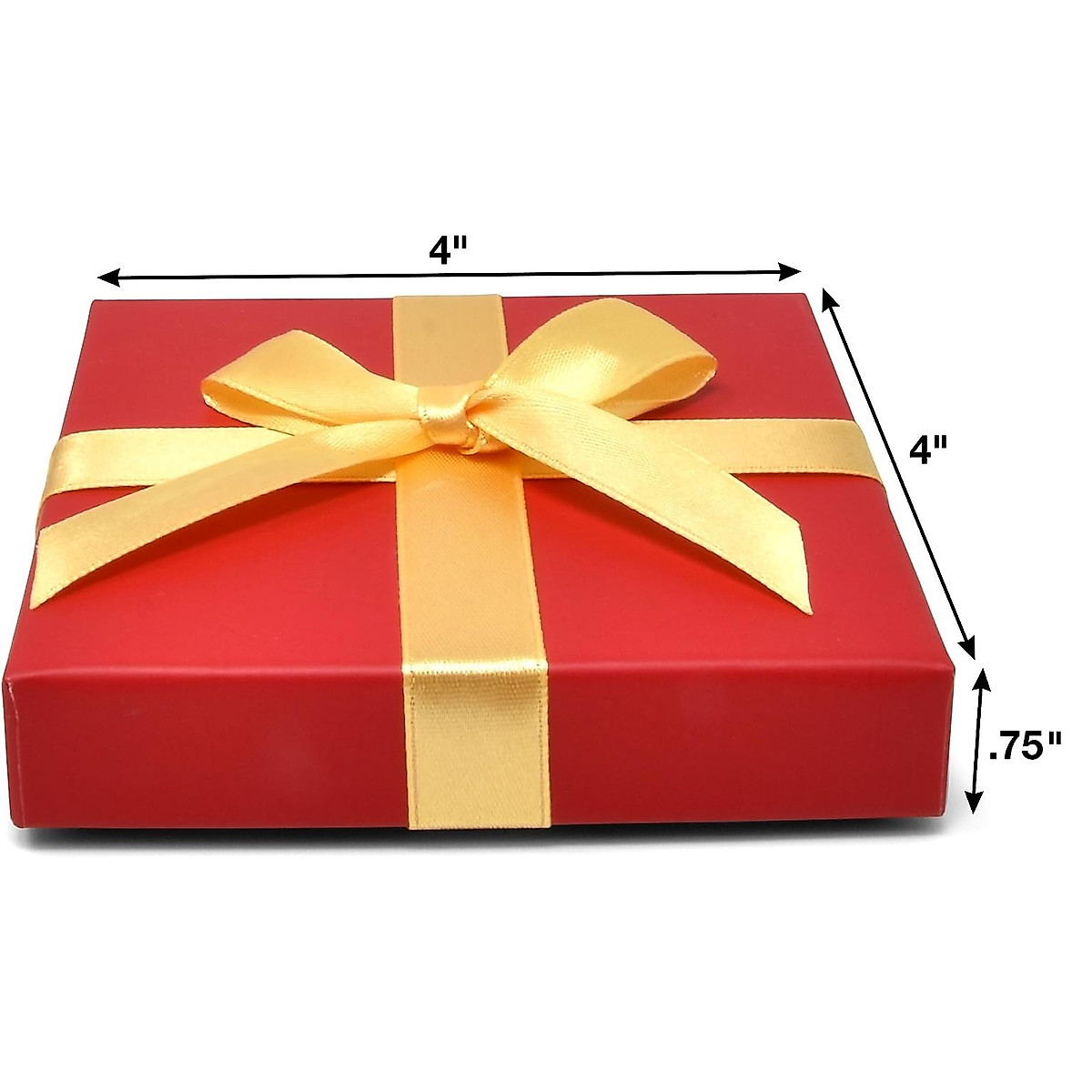 Gift Boutique Christmas Card Gift Holder Boxes Holiday Money Card Holders Party Favor Decor, Pack of 6 Red Present Box With Gold Bow