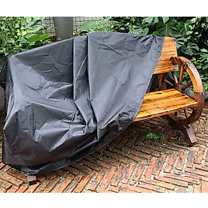 FLR Loveseat Bench Cover Black Waterproof Outdoor Furniture Cover Sofa Loveseat Cover for Outdoor Indoor Garden Furniture Storage Cover S( 52.3x25.7x34.7in)