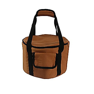 Gojiny Insulated Round Thermal Casserole Food Carrier Outdoor Round Cookware Storage Bag with Zippered Waterproof Canvas Organizer Carrying Bag with Handles for Amping Cookware Other Sundries