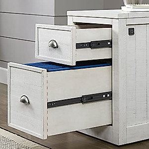 Martin Svensson Home Monterey White Stain 2 Drawer Fingerprint Lock File Cabinet