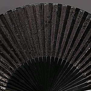 BICCQ Hand Held Folding Fan Chinese Classical Men's and Women's Portable Display Gifts (Gold,Silver) (Color : Silver)