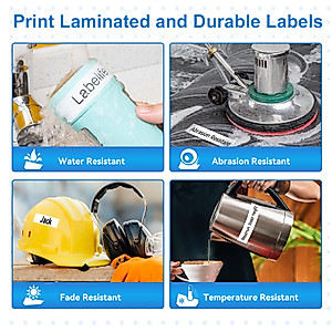 Labelife TZe-251 24mm Label Tape Replacement for Brother P Touch TZe TZ Label Tape 24mm 0.94 Laminated White TZe251 TZ-251 for Brother Ptouch PT-D600 PT-D610BT PT-P710BT Label Maker, 1 Inch, 4-Pack