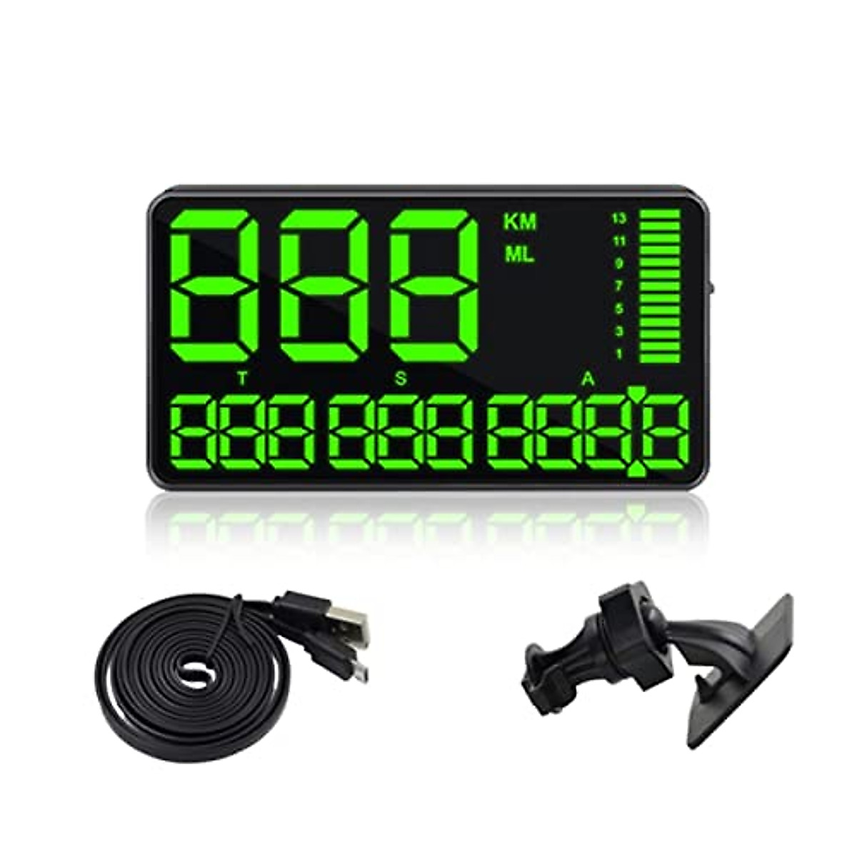 SmartCoolous C90 5.5" inch Universal HUD Head Up Display GPS Digital Speedometer Over Speed Alarm Tired Driving Warning Windshield Project for All Vehicle Bicycle Motorcycle