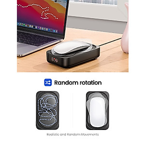 EAXBUX Undetectable Mouse Jiggler,Mouse Mover Jigger Device with LED Screen,Interval Time Adjustable,for Working from Home,Thinking/Taking Notes when Working,Keeps PC Live to lmprove Office Efficiency