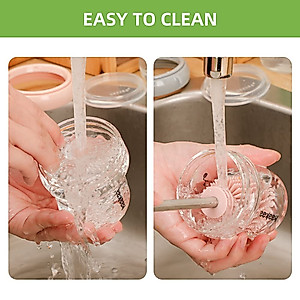 haakaa Breastmilk Storage Container Glass Baby Food Jar- Baby Food Storage Containers Leakproof Lid, Gen.3 Baby Bottle, Microwave and Freezer-Friendly,BPA-Free(Grey, 4.2oz/120ml, 1 pc)