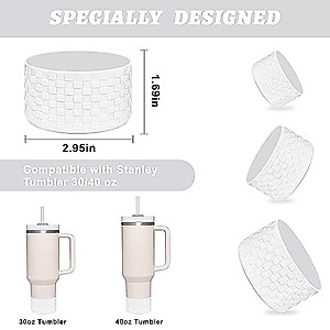 UBEEKOO Tumbler Cup Boot and Straw Covers Cap, Compatible with Stanley Tumbler 30/40oz, Including 1 Protective Silicone Boot and 1 Straw Toppers,Brown Bear 10mm