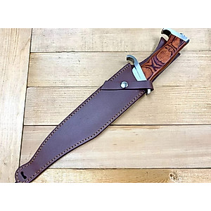 UNIQUE BLADES ! Custom Handmade knife 17'inches Rambo Knife Hunting Survival Bowie Knife ! Full Tang Knife With Leather Sheath