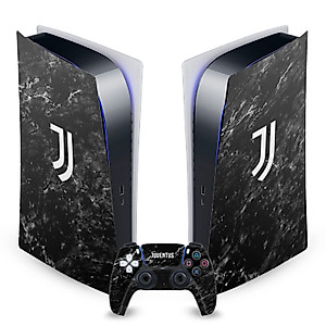 Head Case Designs Officially Licensed Juventus Football Club Black Marble Art Vinyl Faceplate Gaming Skin Decal Compatible With Sony PlayStation 5 PS5 Digital Edition Console and DualSense Controller