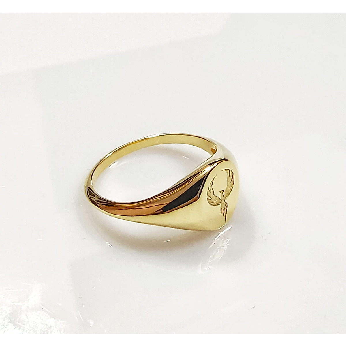 Phoenix Ring, Signet Ring, Animal Ring, Winged Ring, Bird Ring, Hawk Ring, Personalized Ring, Phoenix Jewelry Ring for women (Rose Gold, 7.5)