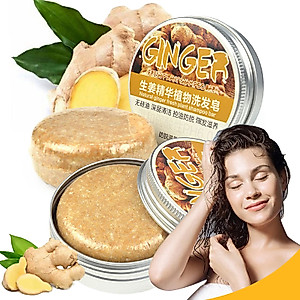 Ginger Shampoo Bar for Hair Regrowth and Anti-Dandruff - Promotes Hair Growth, Natural and Organic Soap for All Hair Types - 60g/1pcs (2.12 Ounce, Pack of 2)