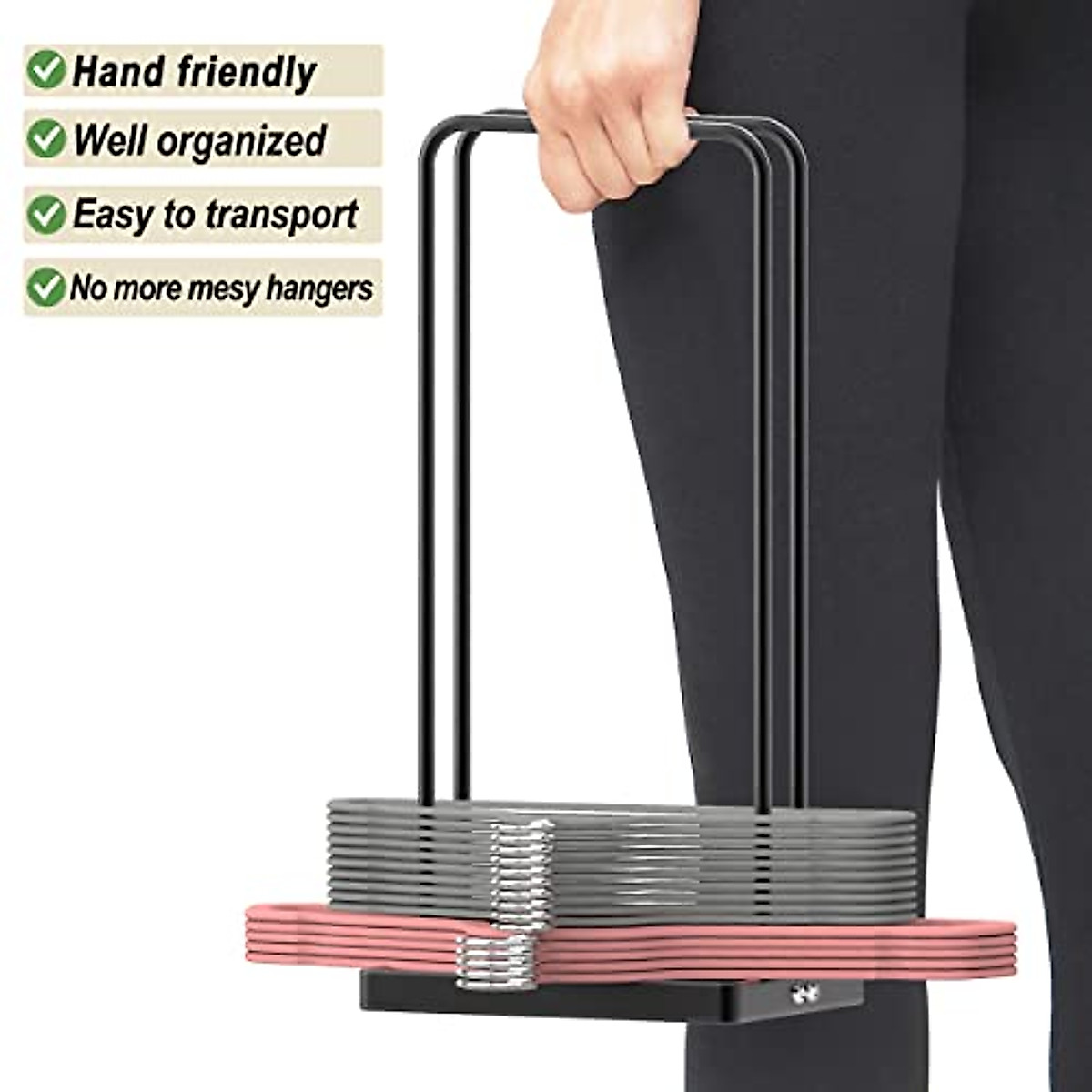 TOFIIGREM Hanger Storage Holder, Hanger Storage Stand Holds up 80 Velvet Hangers for Laundry Room Closet Space Saving, Sturdy Adult Baby Clothes Hanger Holder Rack (Black)