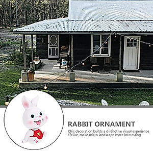 Angoily Rabbit Figurine Shaking Head Toy Bunny Car Dashboard Decoration Bobblehead Fengshui Lucky Statue 2023 Chinese Zodiac Rabbit New Year Car Decor